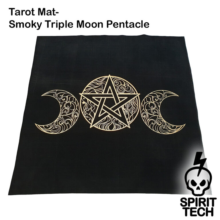 Tarot Mat- Smoky Triple Moon Pentacle - Spirit Tech