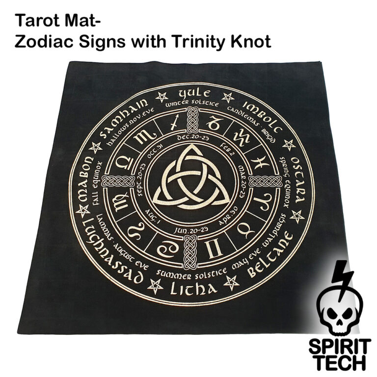Tarot Mat- Zodiac Signs with Trinity Knot - Spirit Tech